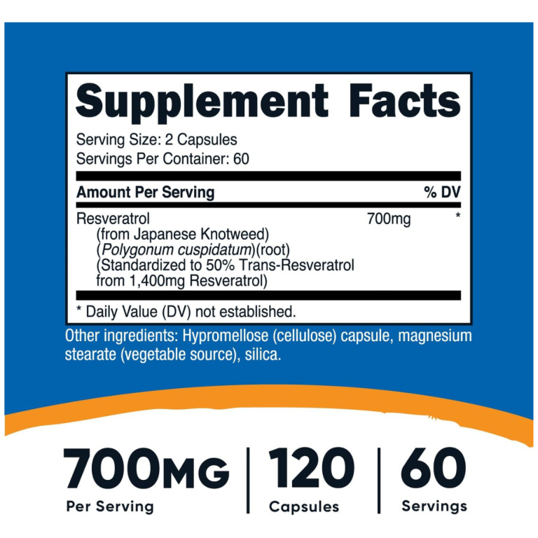 Resveratrol 700 mg – 120 caps | Antioxidante | NutriCost Panama