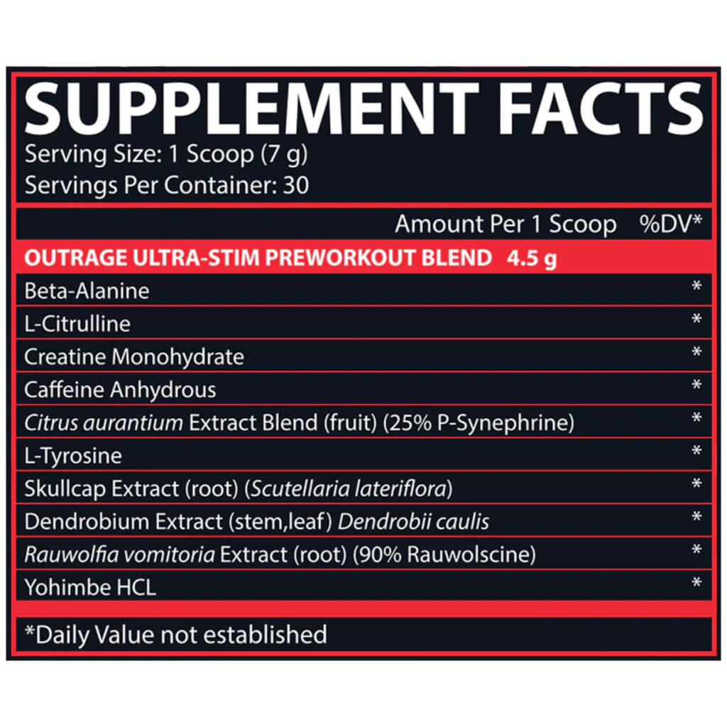 Outrage Ultra HIGH STIM, 30 Servidas | Nutrex